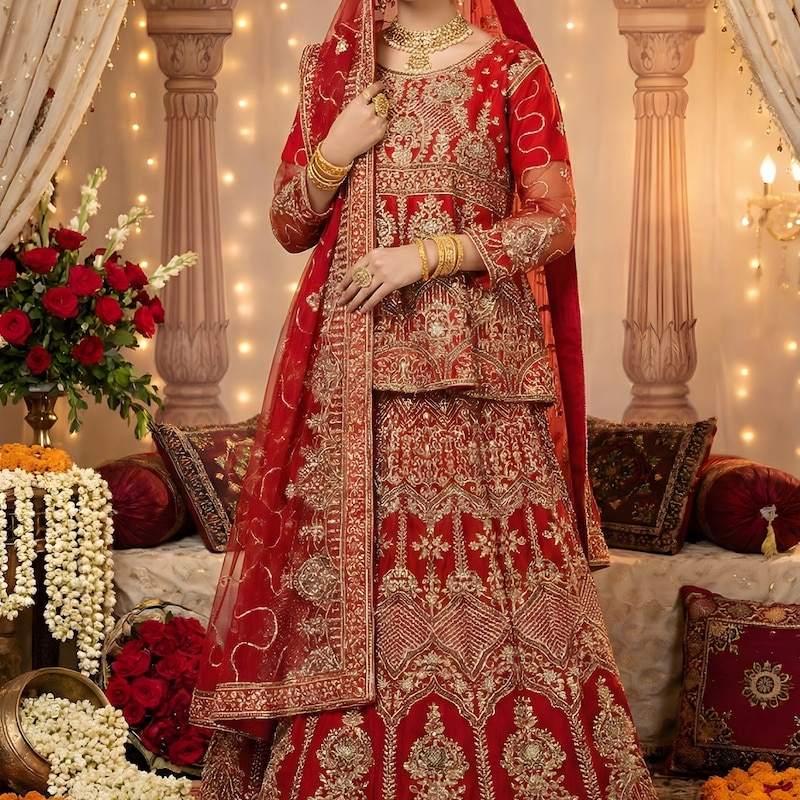 Red Nikah Gown - Etsy