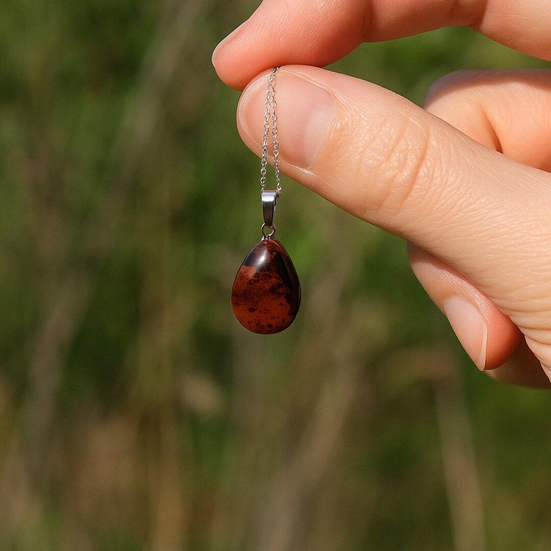 Obsidian Drop Pendant Necklace: Black Gemstone Healing Crystal - Etsy