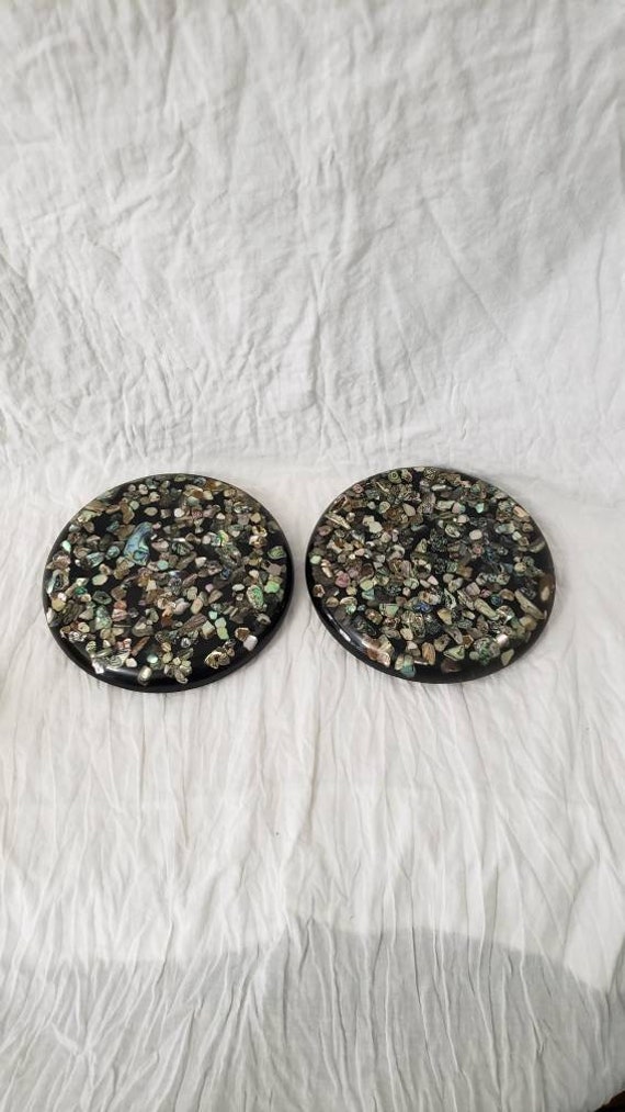 Vintage Footed Abalone Shells Resin Trivets Hotplate Pot - Etsy