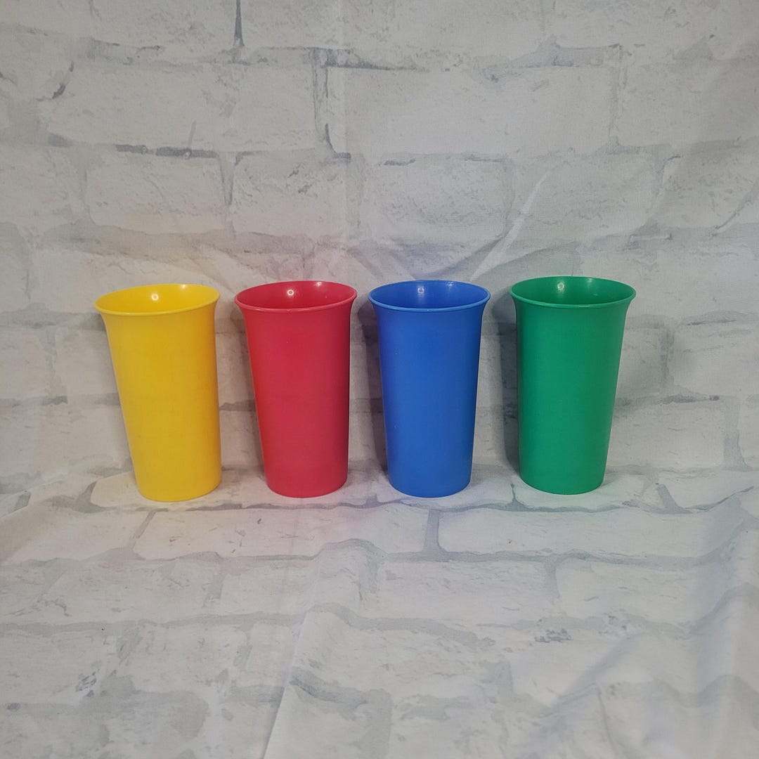 Vintage Retro Tupperware Cups Tumblers Set of Four 10.5 Ounce Tumblers ...