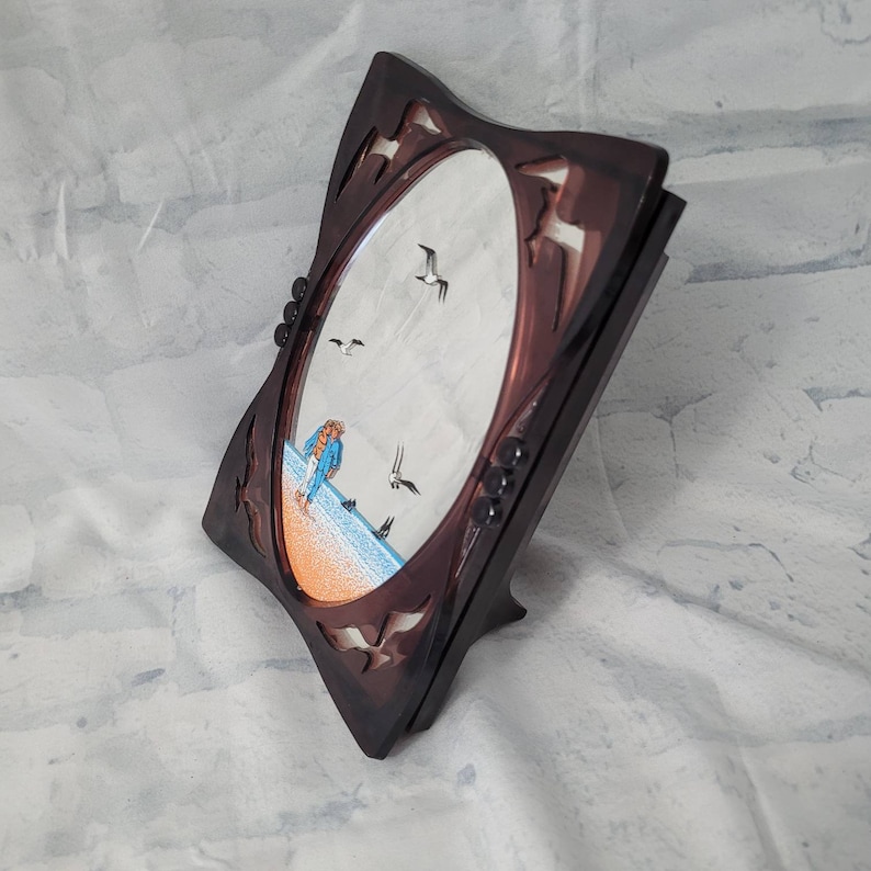 Vintage Retro Yap Music Box Mirror Beach Music Box Decor Novelty Mirror ...