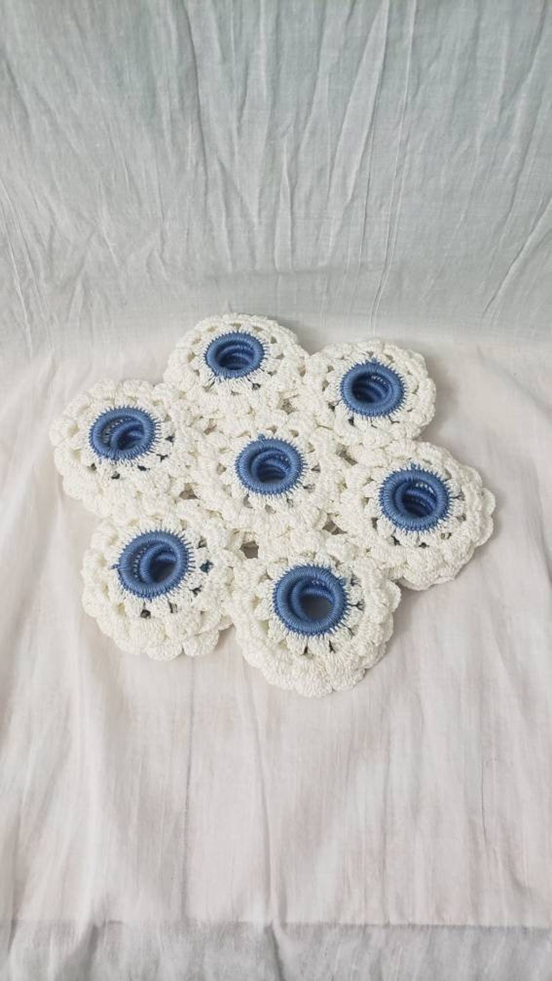 Vintage Crocheted Pot Holders Hot Plate Pads Hot Pot Trivets Table Pads ...