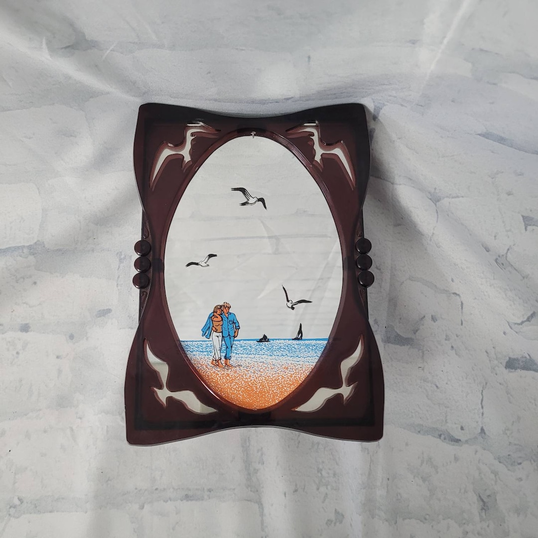 Vintage Retro Yap Music Box Mirror Beach Music Box Decor Novelty Mirror ...