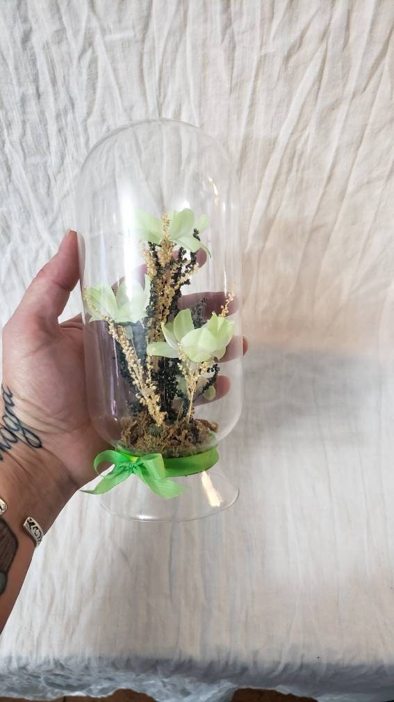 Vintage Terrarium Captive Flowers Standing Glass Globe Pastel - Etsy