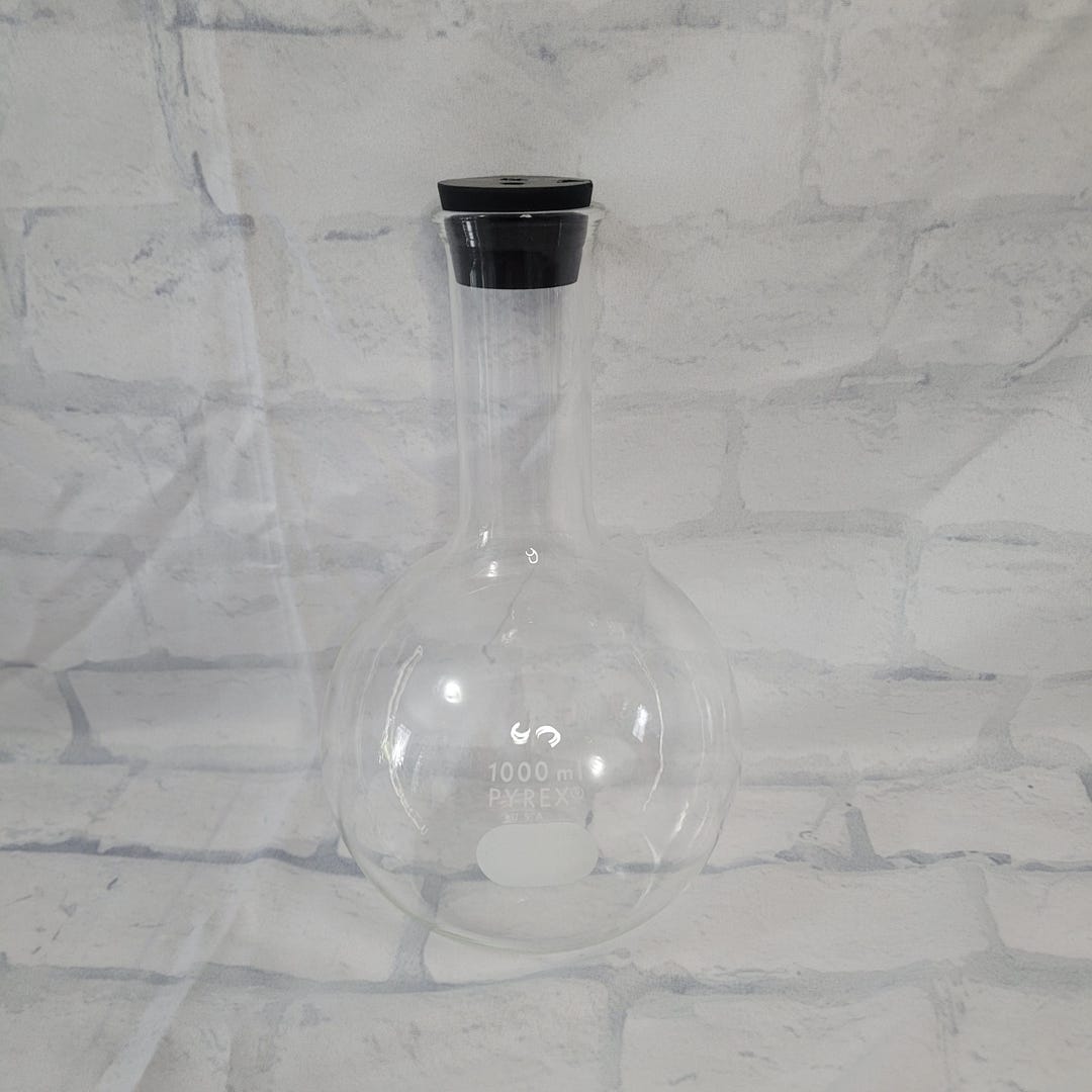 Vintage Pyrex Laboratory Bubble Flask Beaker 1000ml Chemistry Glassware ...