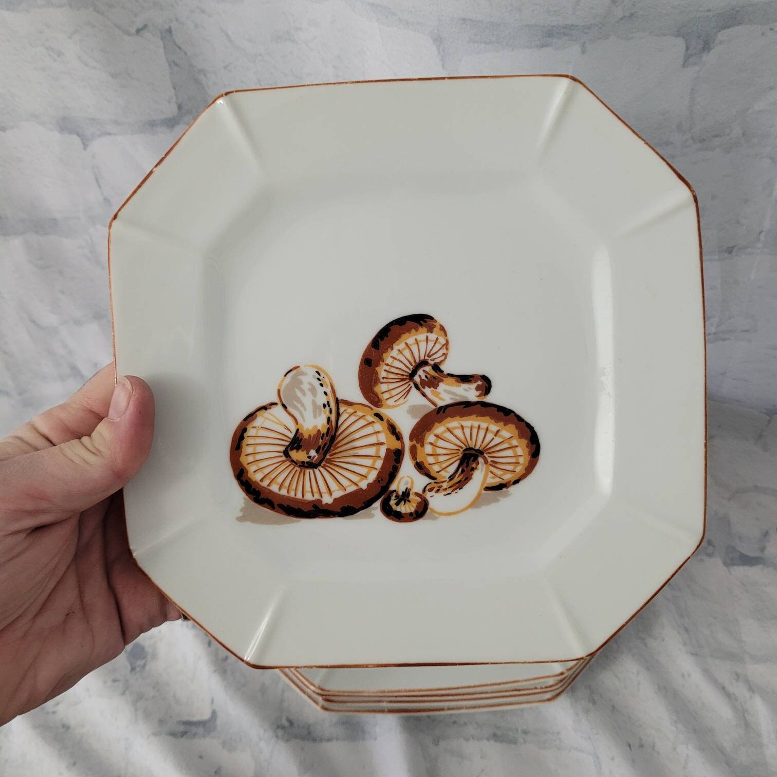 Vintage Ceramic Mushroom Themed Plates Set of 3 Made in Japan Kitchen ...