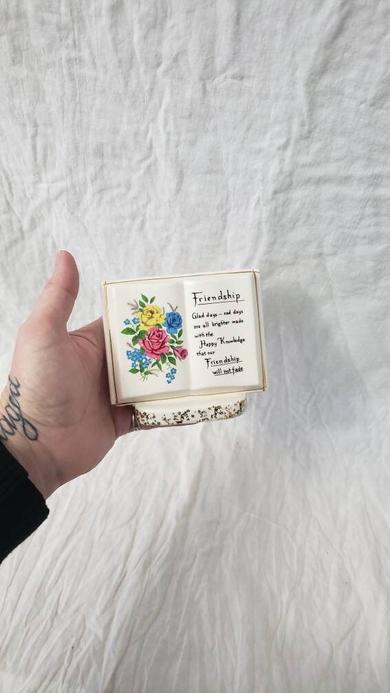 Vintage Ceramic Book Wall Pocket Planter Stand Friendship - Etsy