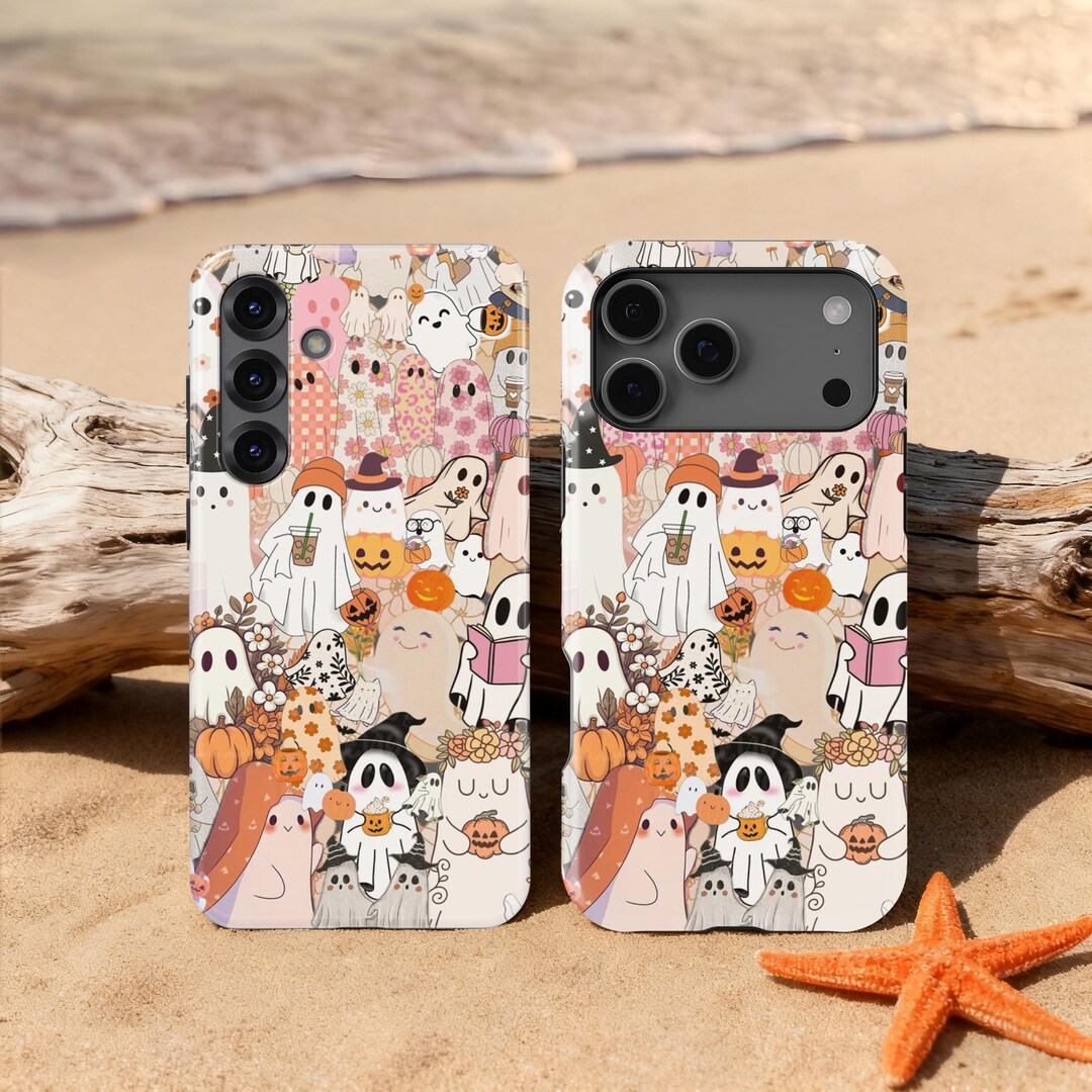 Cute Cartoon Ghosts Collage Design Phone Case for iPhone 17 16 15 14 13 ...