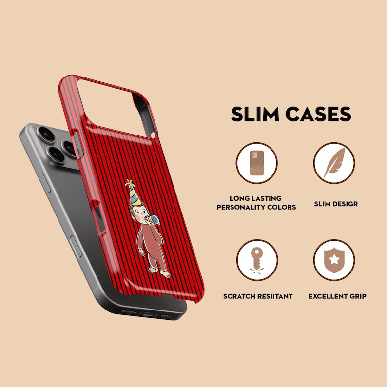 Custom Funny Monkeys and Stripes Phone Case for Iphone, Samsung Galaxy ...