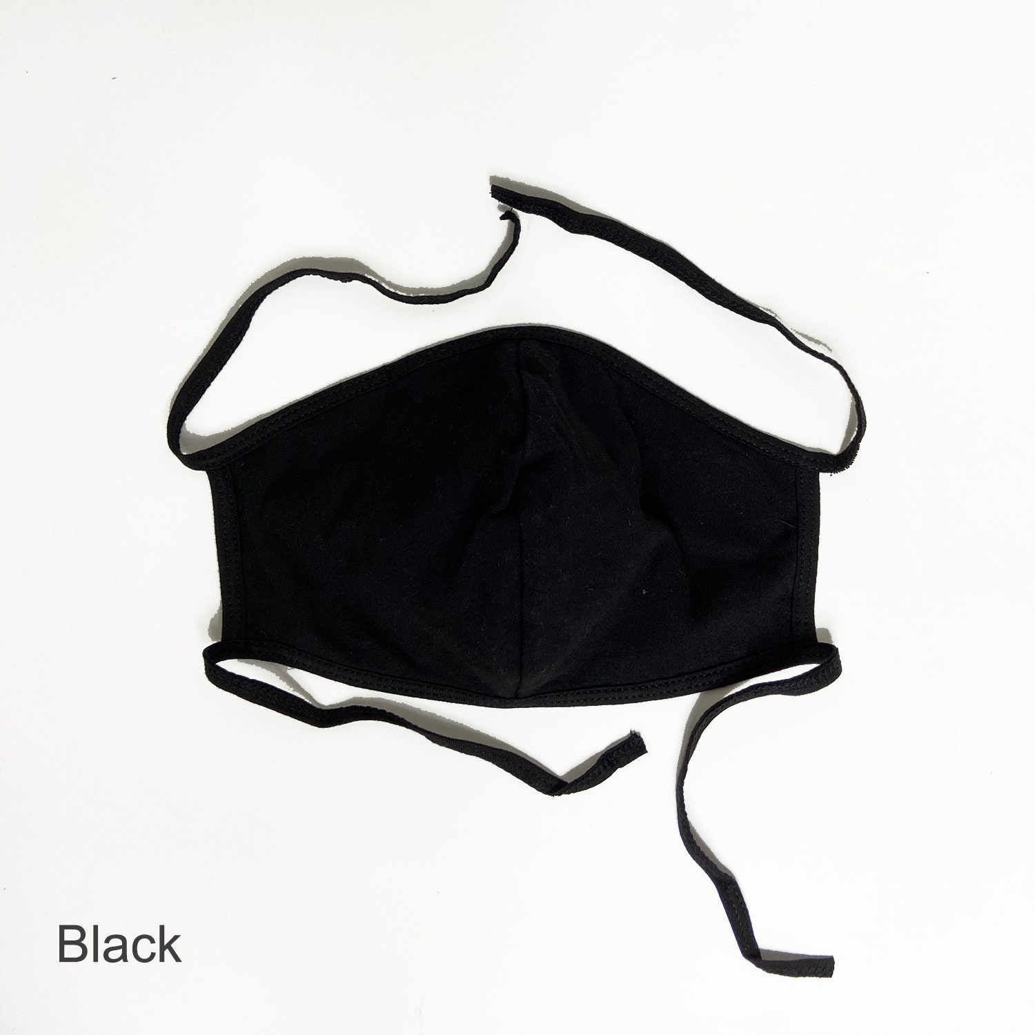 Adult Tie Back Face Mask With Filter Pocket in Solid Color Charcoal ...