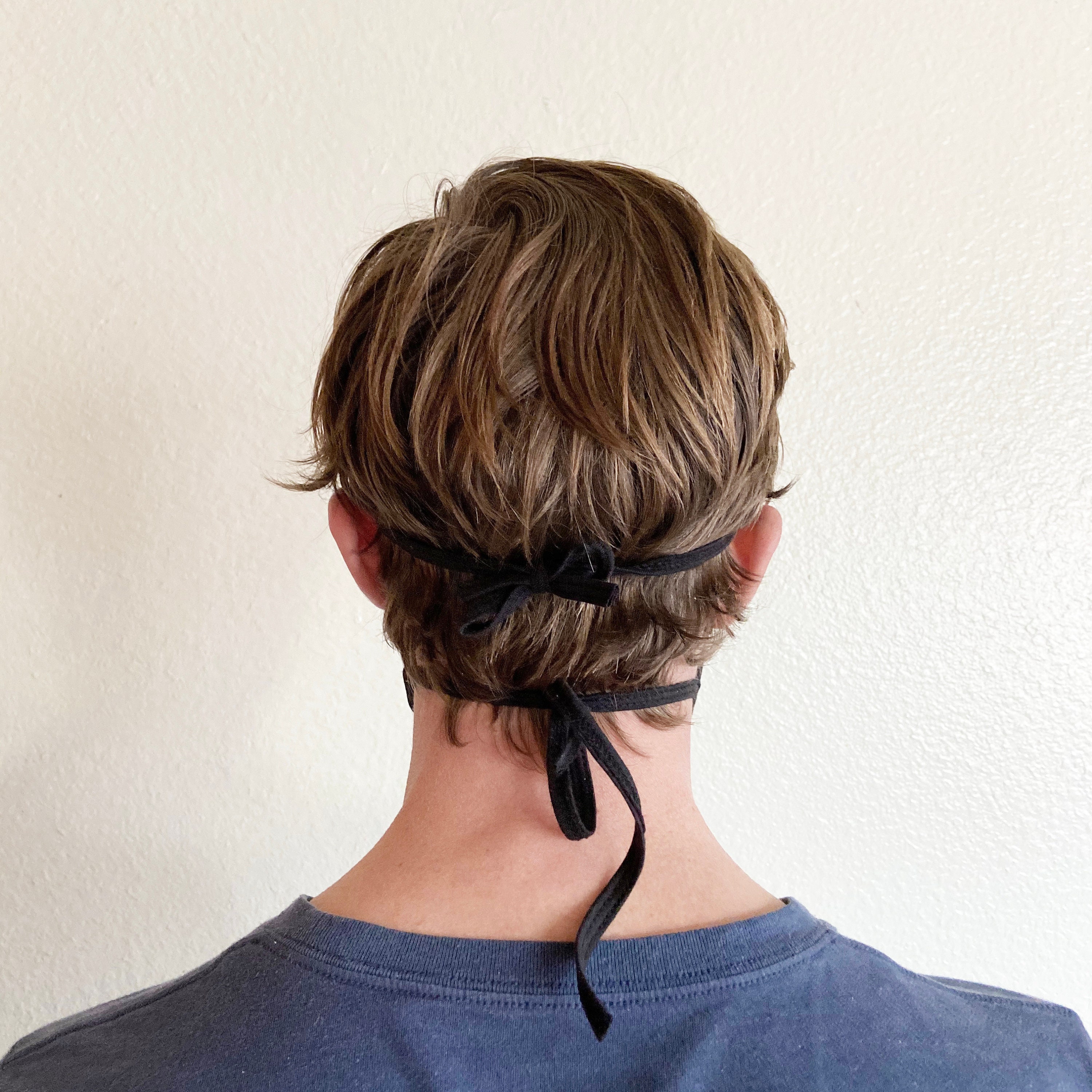 Adult Tie Back Face Mask With Filter Pocket in Solid Color Charcoal ...