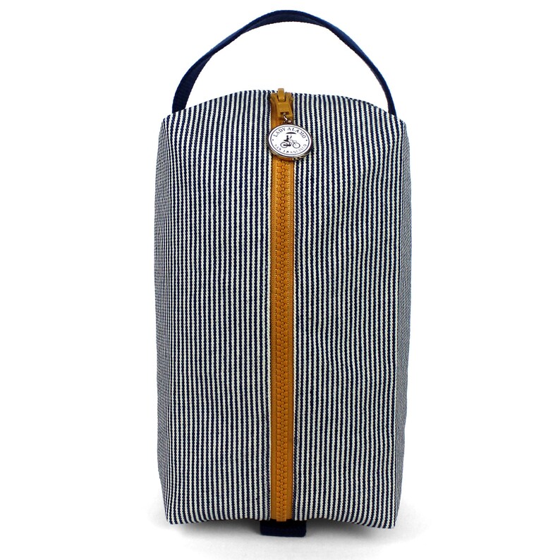 Denim Stripe Dopp Kit Toiletry Travel Bag With Water Repellent Lining ...
