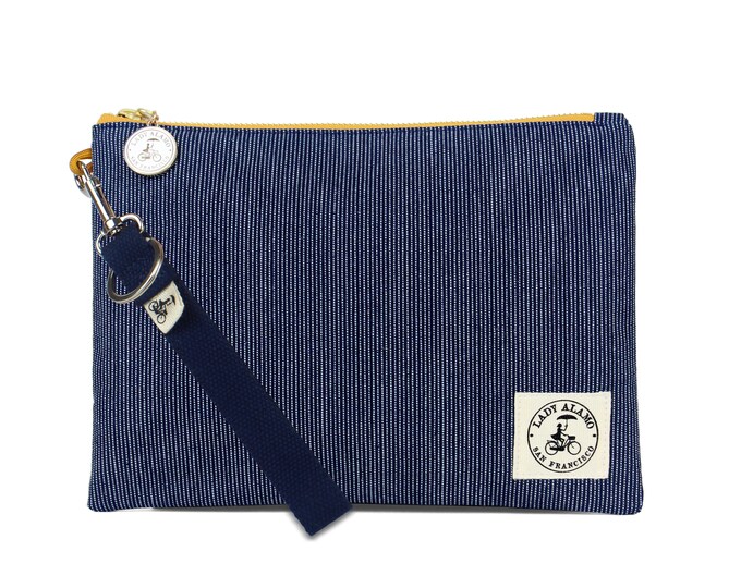 Miss Zip Wristlet in Denim Stitch With Water Repellent Lining. Washable ...