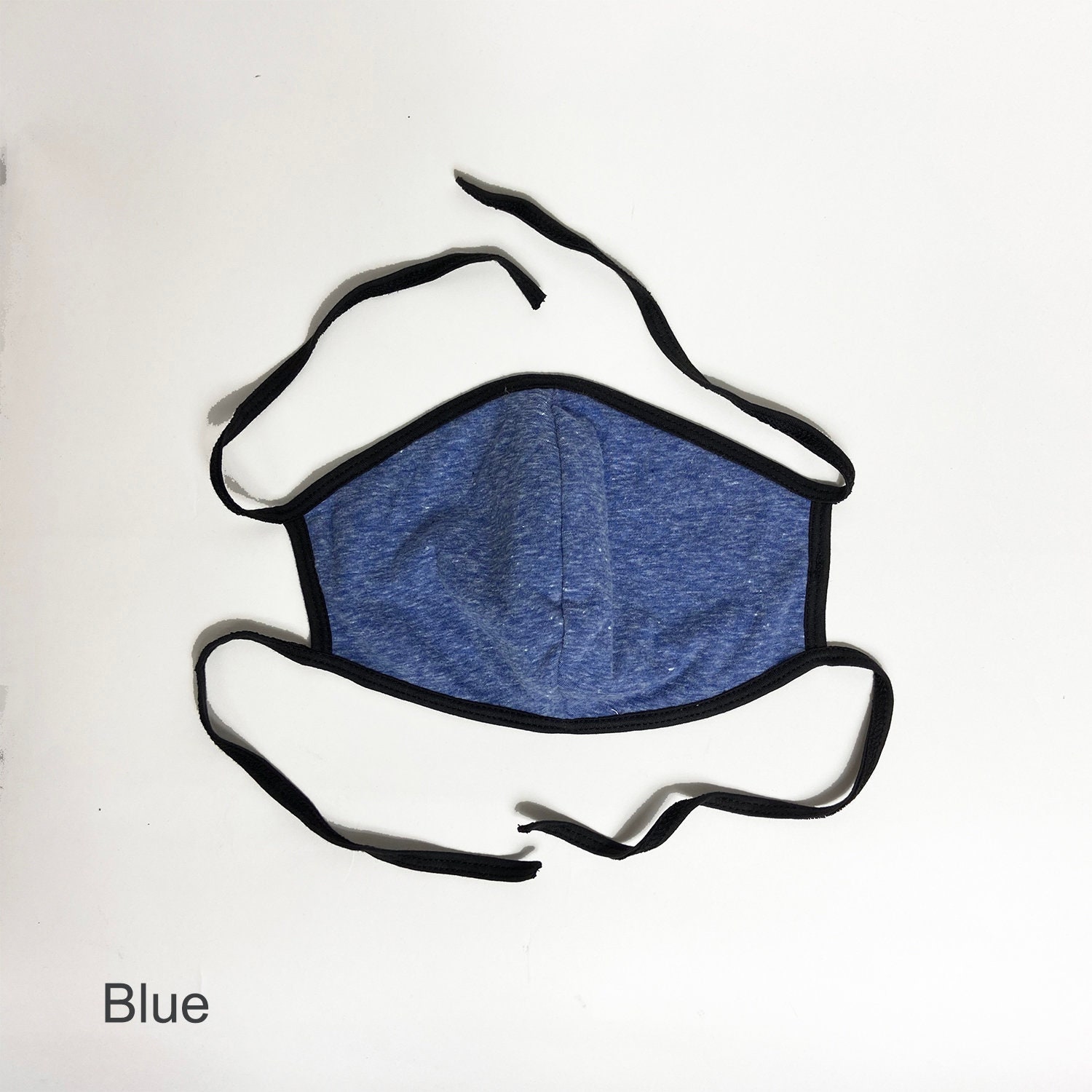 Adult Tie Back Face Mask With Filter Pocket in Solid Color Charcoal ...