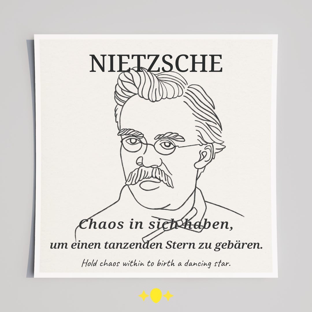 NIETZSCHE Line Art Print — Minimalist German Philosopher, Original Fine ...