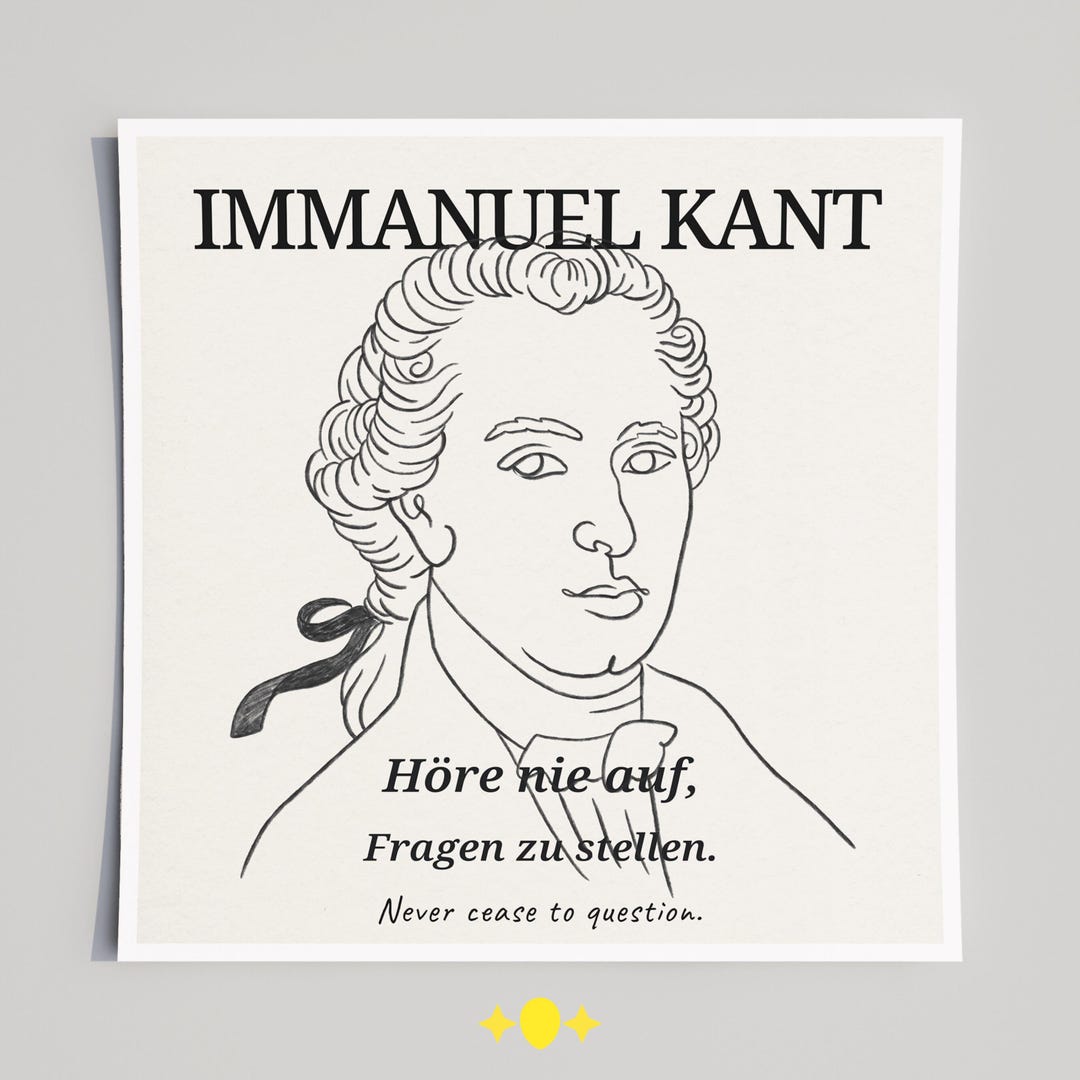 Immanuel Kant Line Art Print — Minimalistischer deutscher Philosoph ...