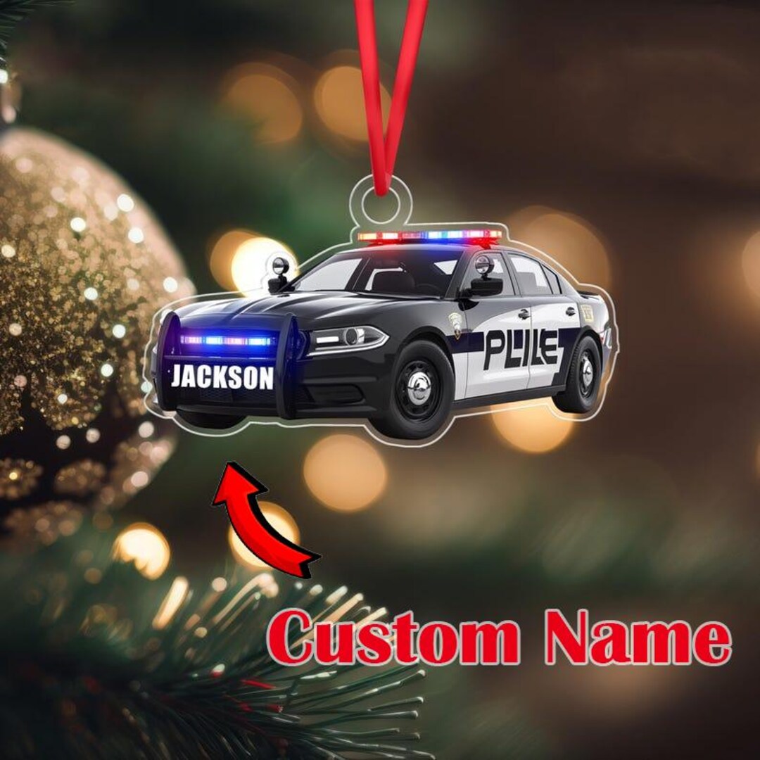 Personalized Police Car Christmas Ornament – Custom Name | Law ...