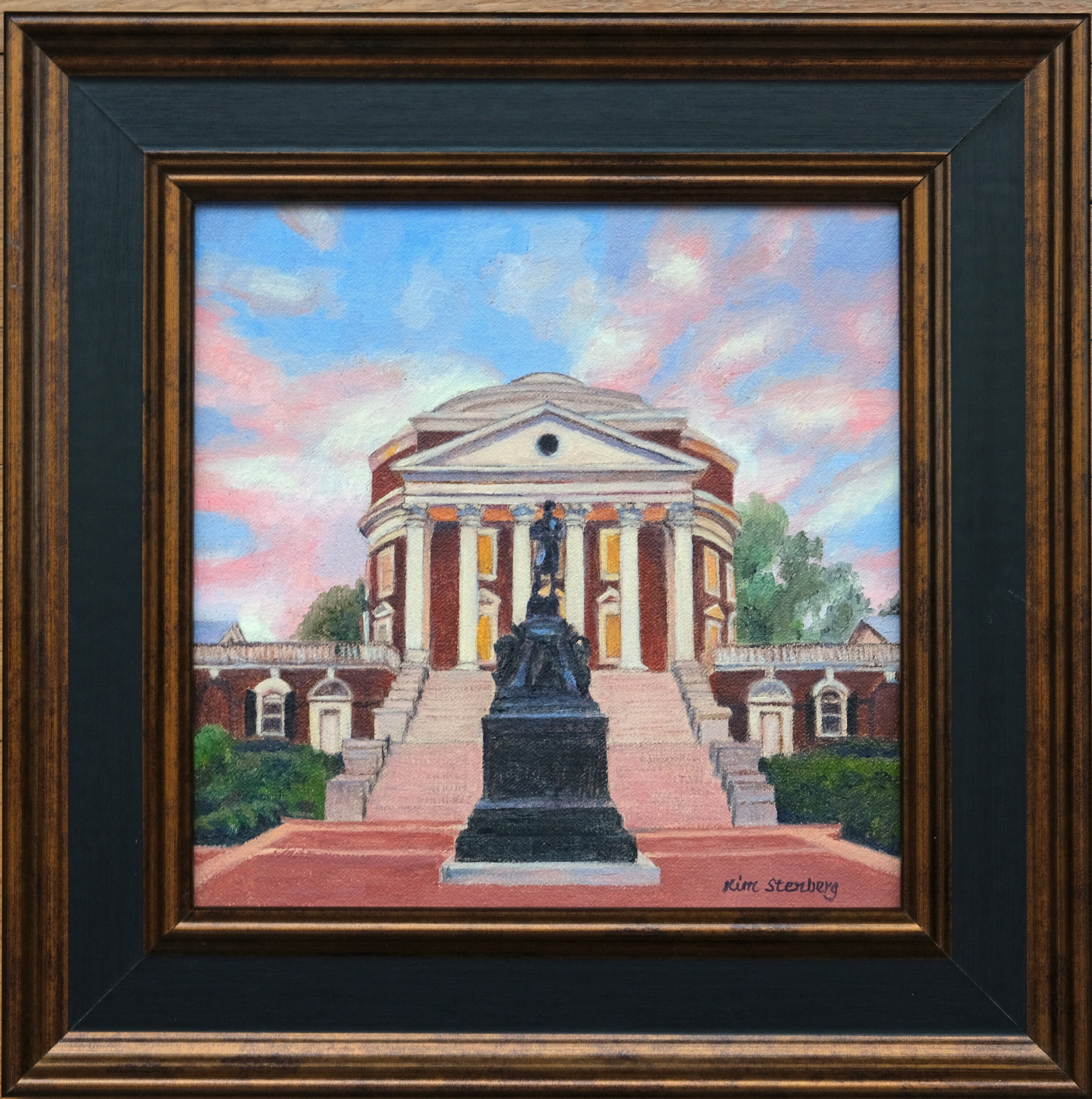 UVA Grounds Rotunda Thomas Jefferson Statue Original Oil Painting ...