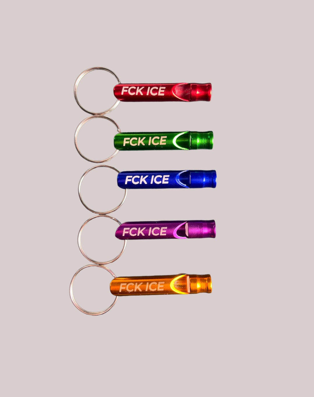 FCK ICE Whistle Keychain, Aluminum Emergency Whistle, Safety EDC ...
