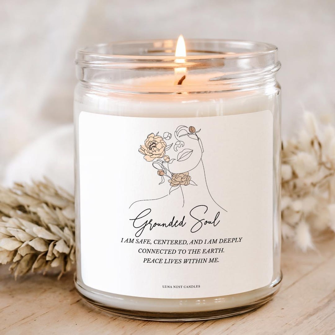 Grounded Soul Candle - Spiritual Candle for Calm Energy, Mindfulness ...