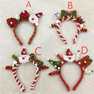 Handmade Santa Claus Christmas Headband, Holiday Party Hair Accessory ...