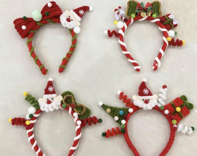 Handmade Santa Claus Christmas Headband, Holiday Party Hair Accessory ...