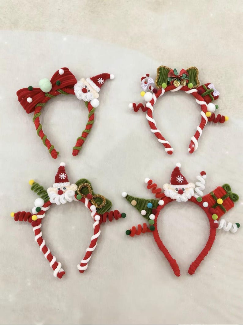 Handmade Santa Claus Christmas Headband, Holiday Party Hair Accessory ...