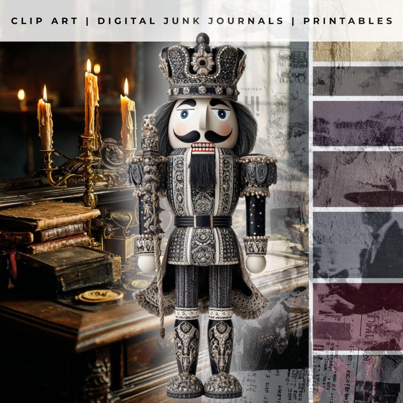 Gothic Nutcrackers Clip Art | Dark Christmas Digital Stickers | Limited ...
