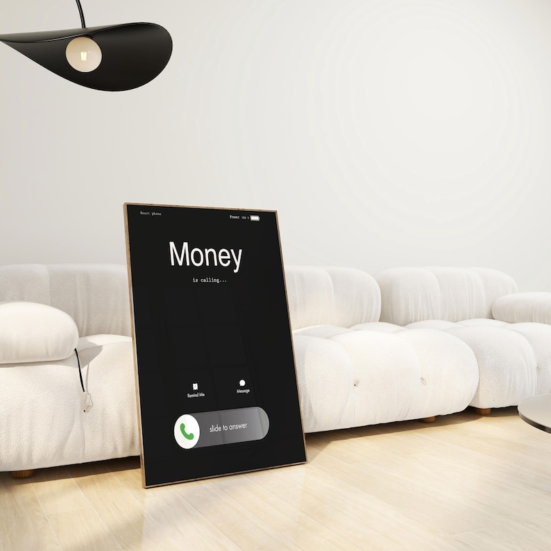 Money is Calling Wall Art,minimalist Black Motivational Poster,digital ...