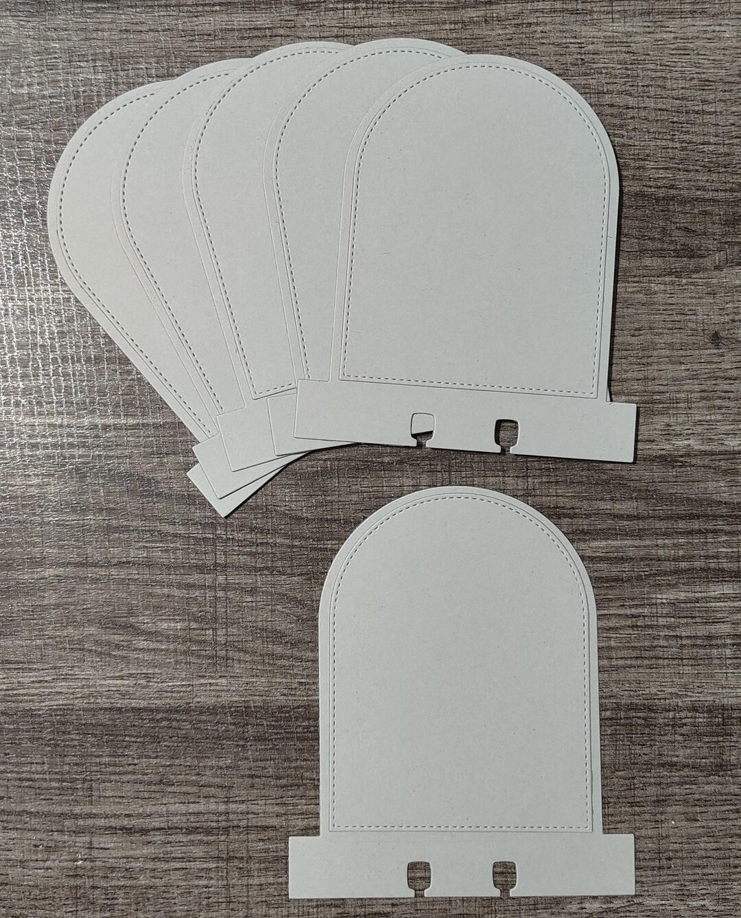Tombstone Memory Dex Cards: Gray Chipboard Die Cuts, 2-layer Set of 6 ...