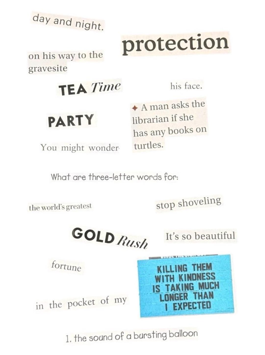 100 Hand-cut Cutout Words & Phrases for Crafting Art Junk Journaling ...