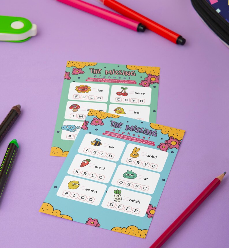 Missing Alphabet Worksheets for Kids | Learning Activities for ...