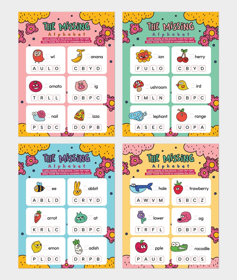 Missing Alphabet Worksheets for Kids | Learning Activities for ...