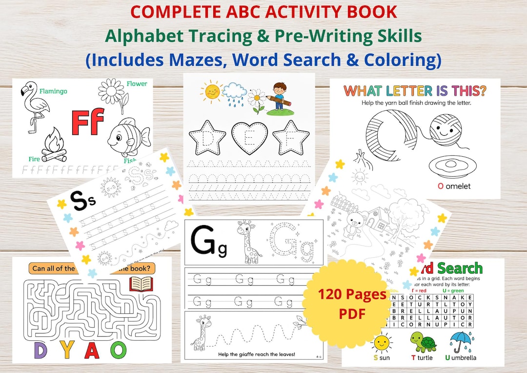 Alphabet Tracing Worksheets Printable PDF | ABC Handwriting Practice ...