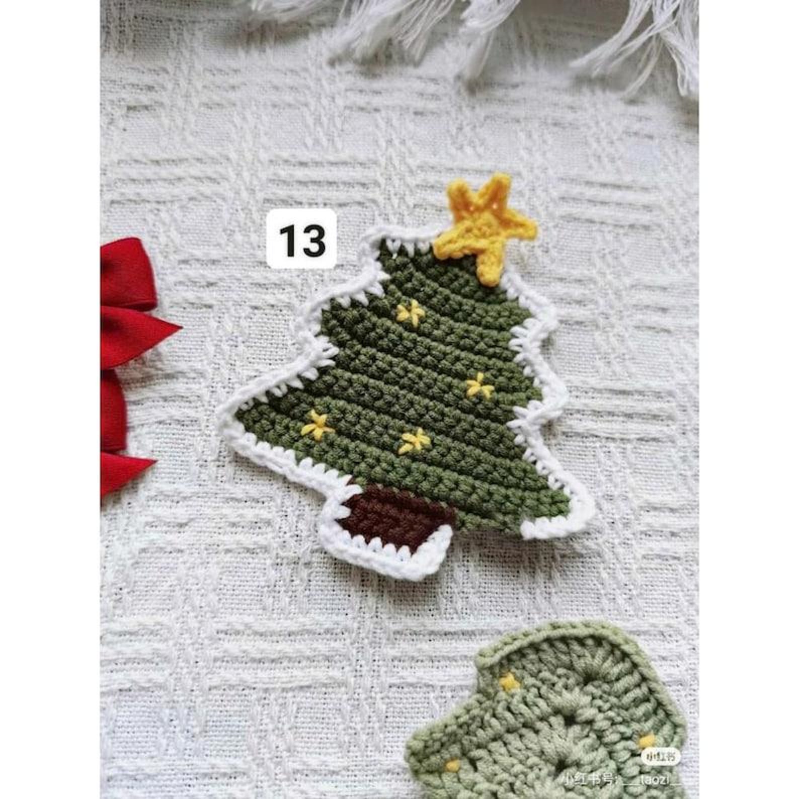 Handmade Crochet Christmas Coasters, Festive Holiday Drink Mats ...