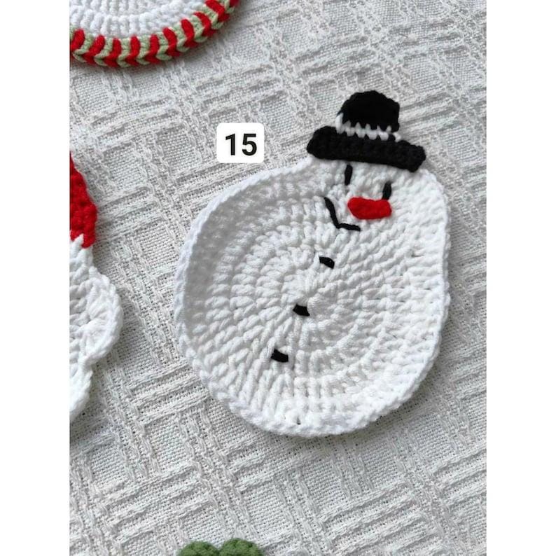 Handmade Crochet Christmas Coasters, Festive Holiday Drink Mats ...