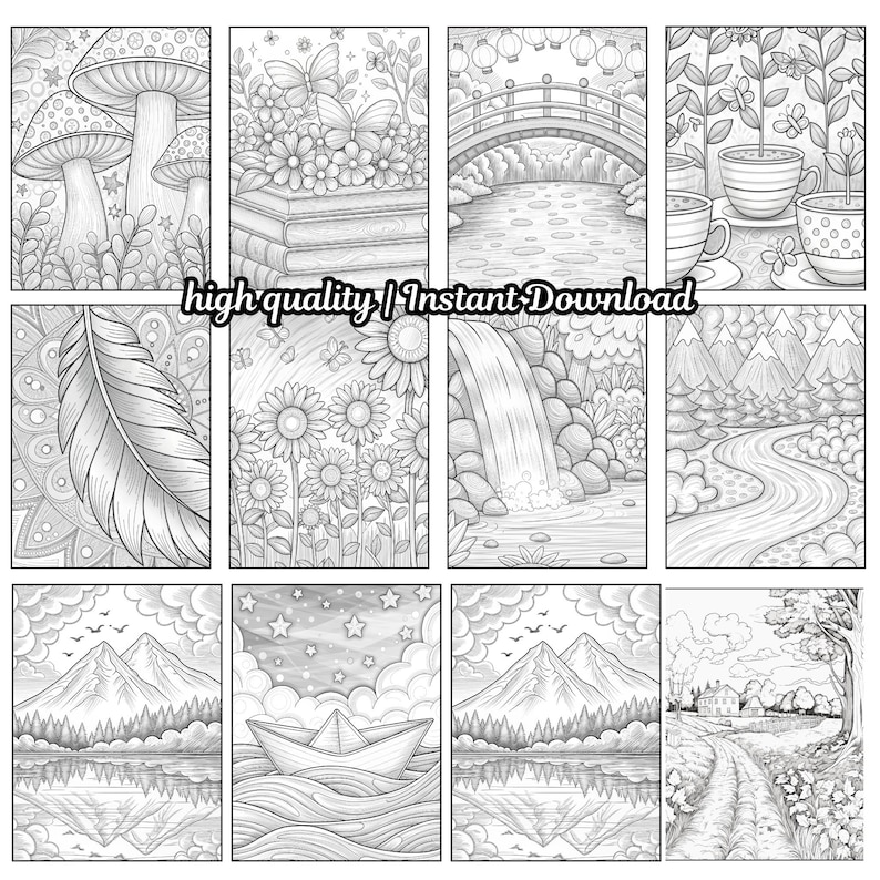 Relaxing Adult Coloring Pages for Stress Relief, Anxiety & Mental ...