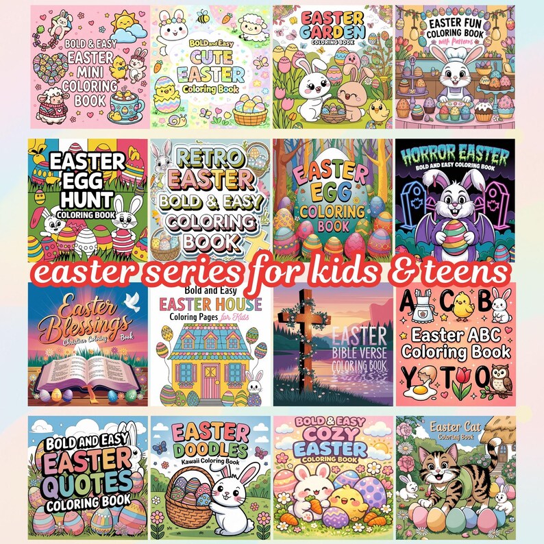 Easter Coloring Pages Bundle | 16 Books, 1200+ Pages (PDF & PNG) - Etsy