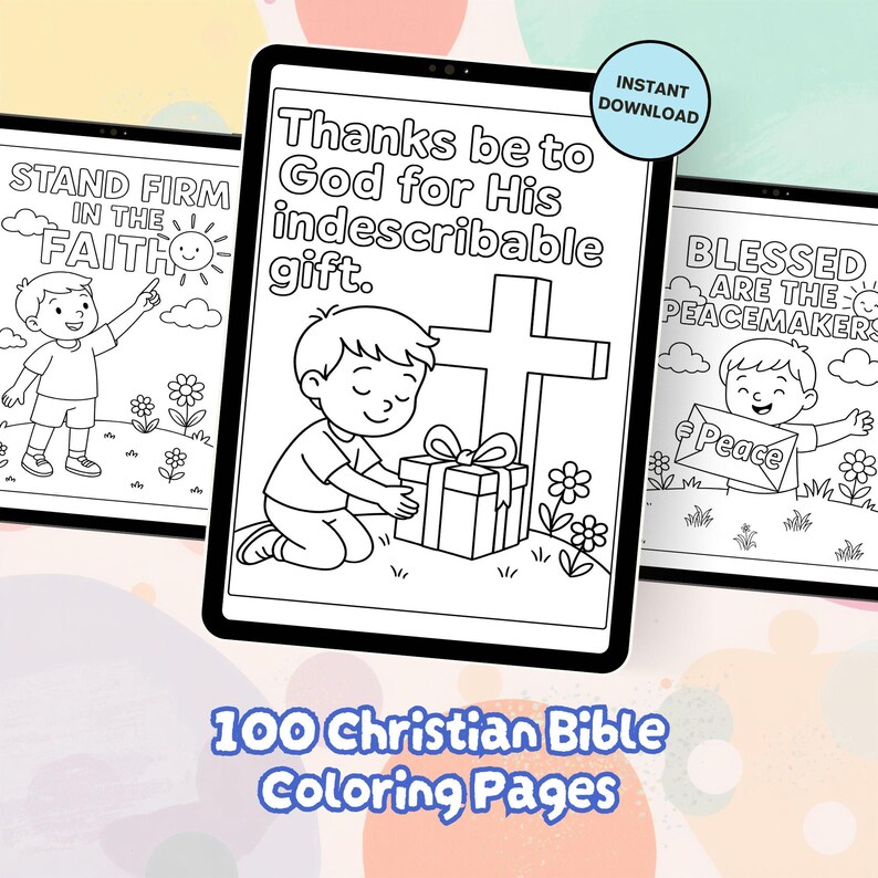 100 Christian Bible Verse Coloring Pages for Kids, Sunday School ...