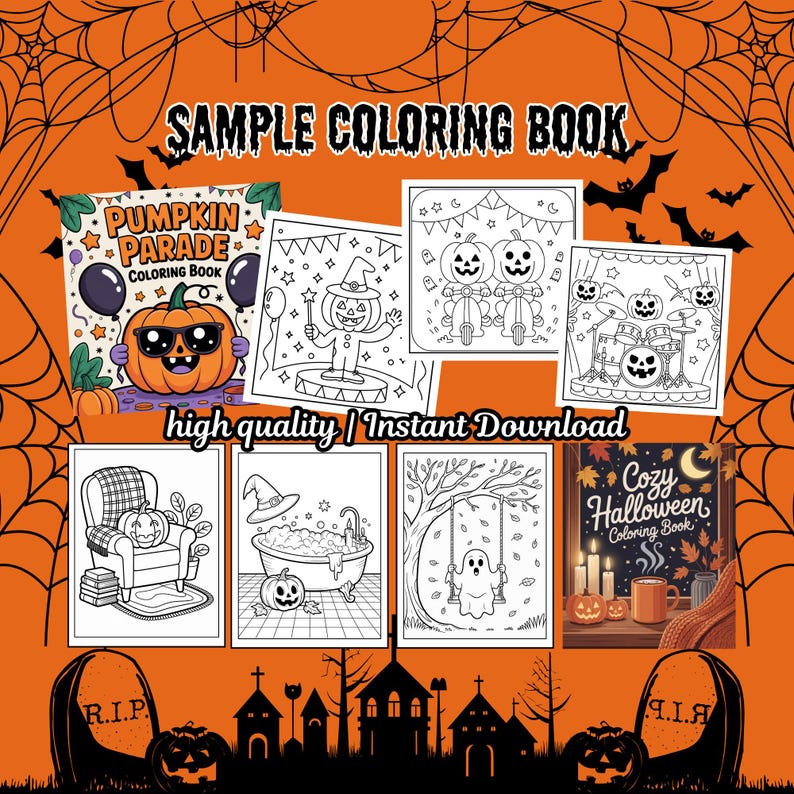 Spooky Halloween Coloring Book Bundle for Kids and Adults, 2000 ...