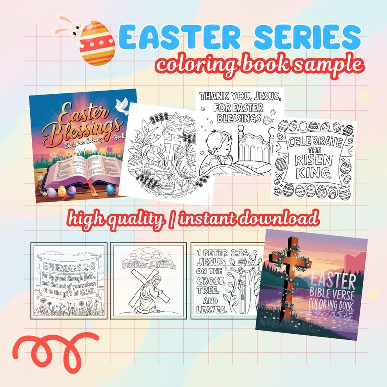 Easter Coloring Pages Bundle | 16 Books, 1200+ Pages (PDF & PNG) - Etsy