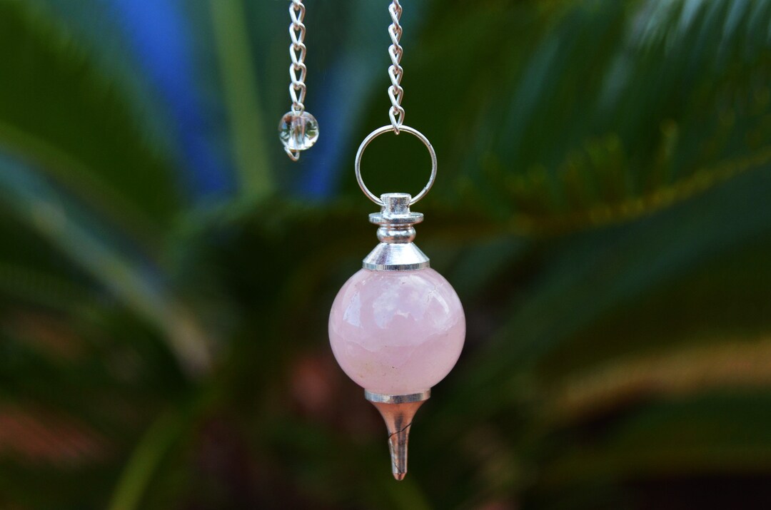 Pink Quartz Pendulum Mermet Pendulum Crystal Healing Reiki Dowsing ...