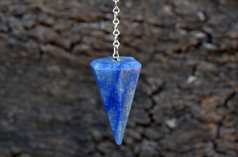 Blue Quartz Pendulum Faceted Stone Pendulum Crystal Point - Etsy