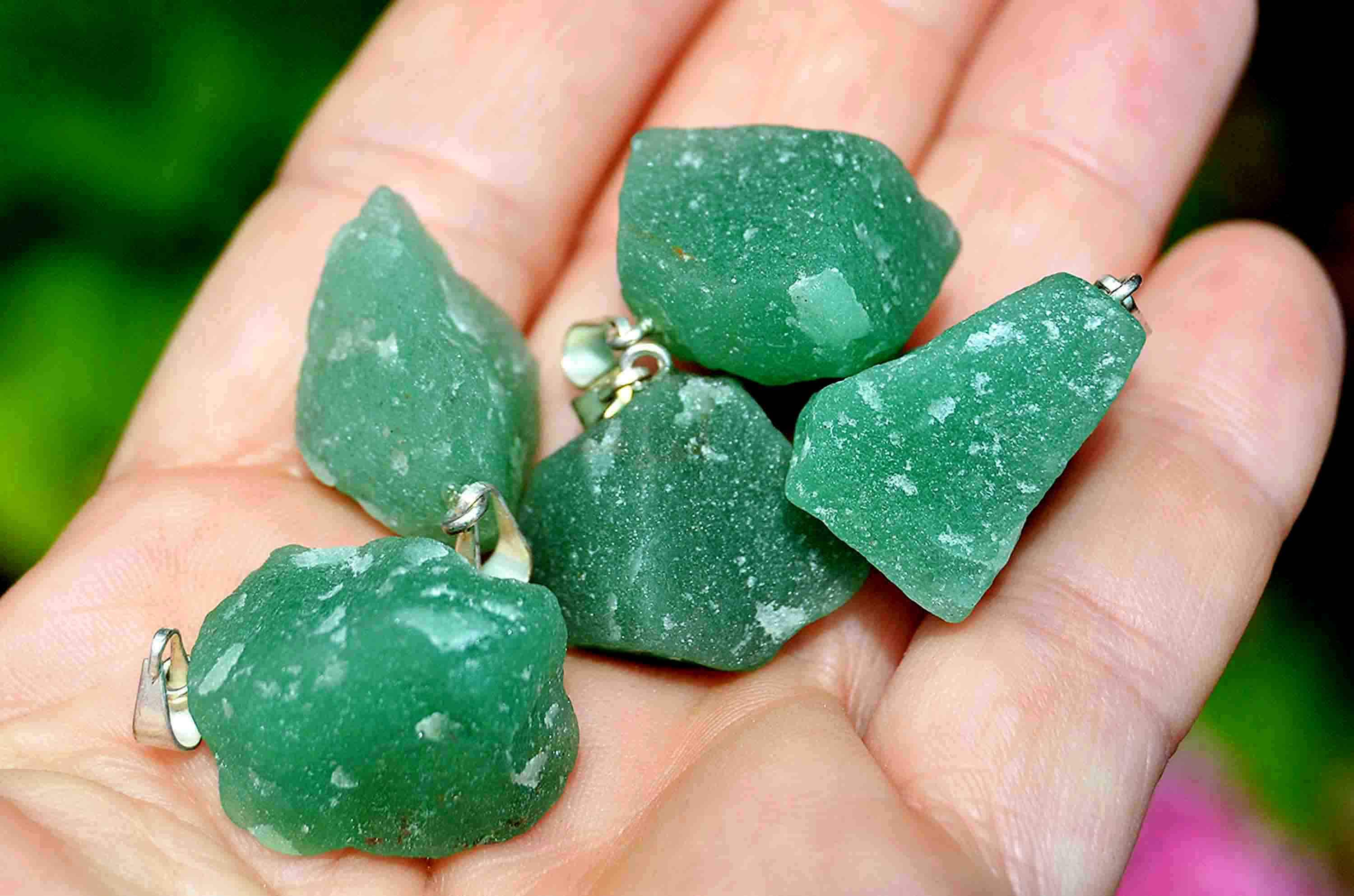 Raw Green Quartz Pendant Green Aventurine Crystal Heart | Etsy