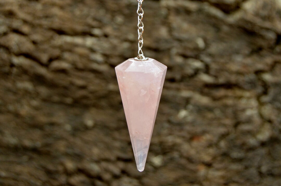 Pink Quartz Pendulum Crystal Point Pendulum for Balancing Chakra ...