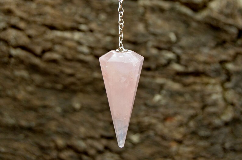 Pink Quartz Pendulum Crystal Point Pendulum for Balancing - Etsy