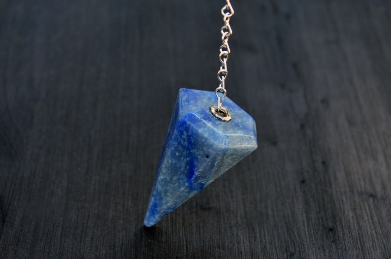 Blue Quartz Pendulum Faceted Stone Pendulum Crystal Point - Etsy