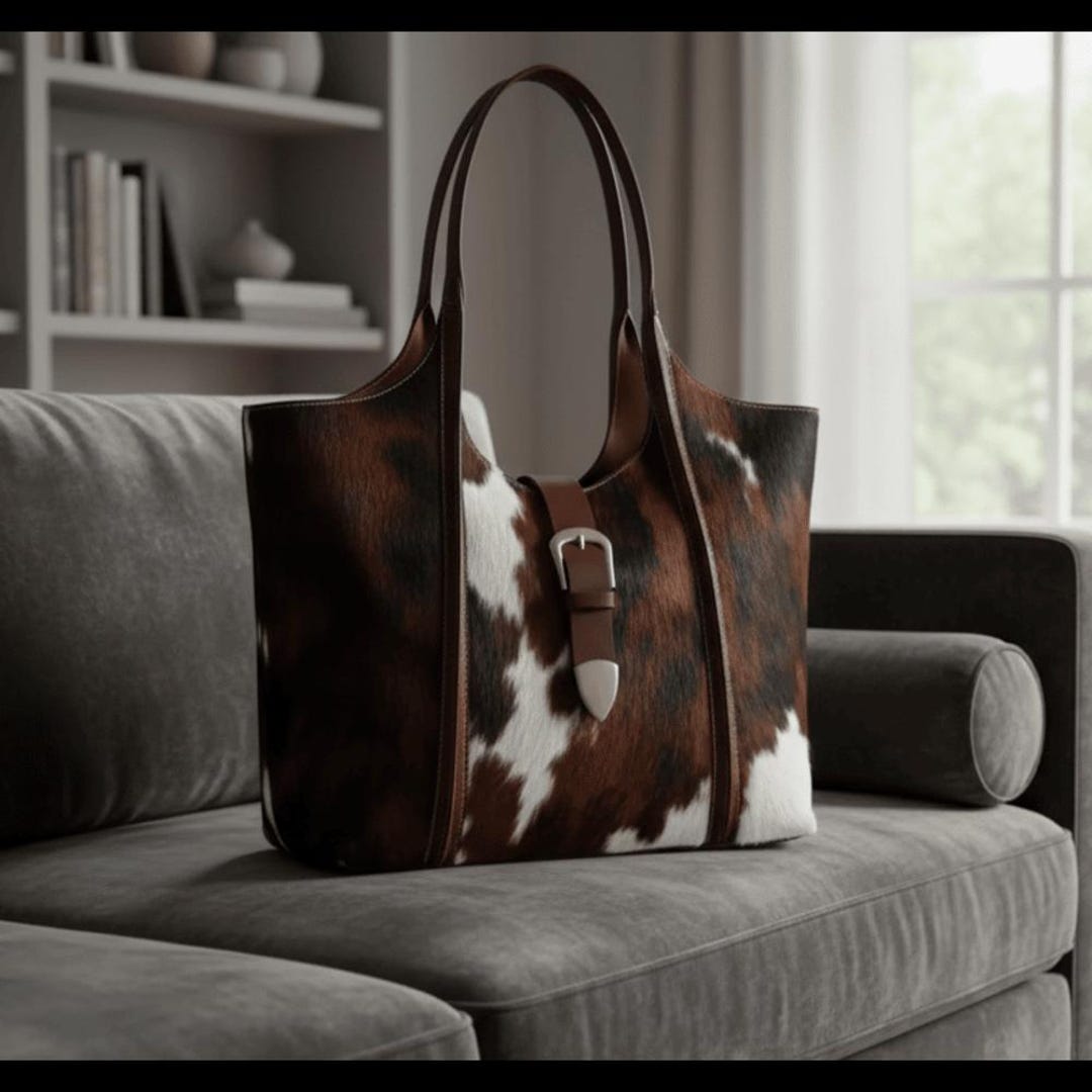 Cowhide Hobo Bag: Handmade Hair-on Hide Leather Tote, Western Boho ...