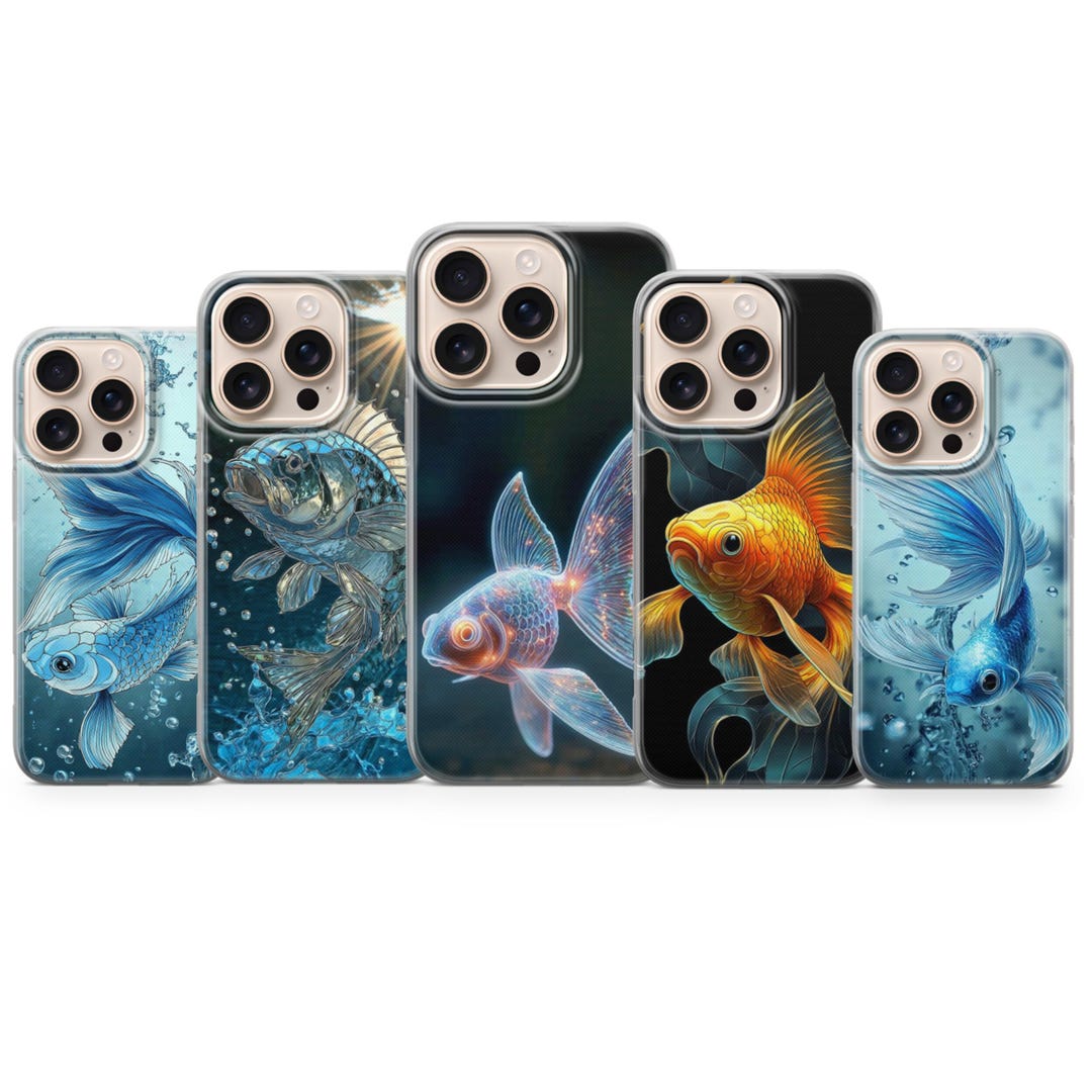 Goldfish Case Blue Goldfish iPhone 17 Pro Max, 16e, 15, 14, 12 ...