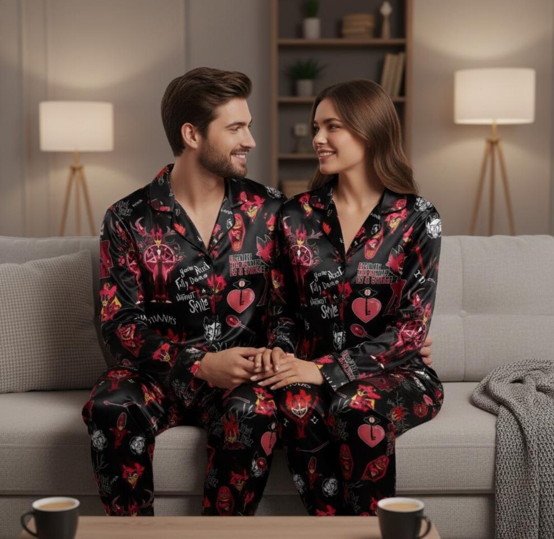Pyjama pour couple Alastor Hazbin Hotel, ensemble de vêtement de ...